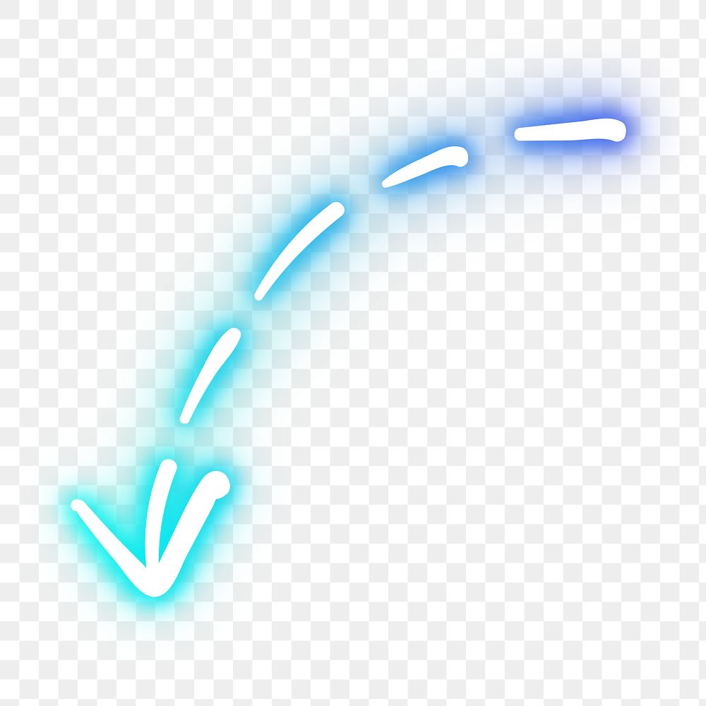 Neon blue dashed line arrow | Free PNG Sticker - rawpixel