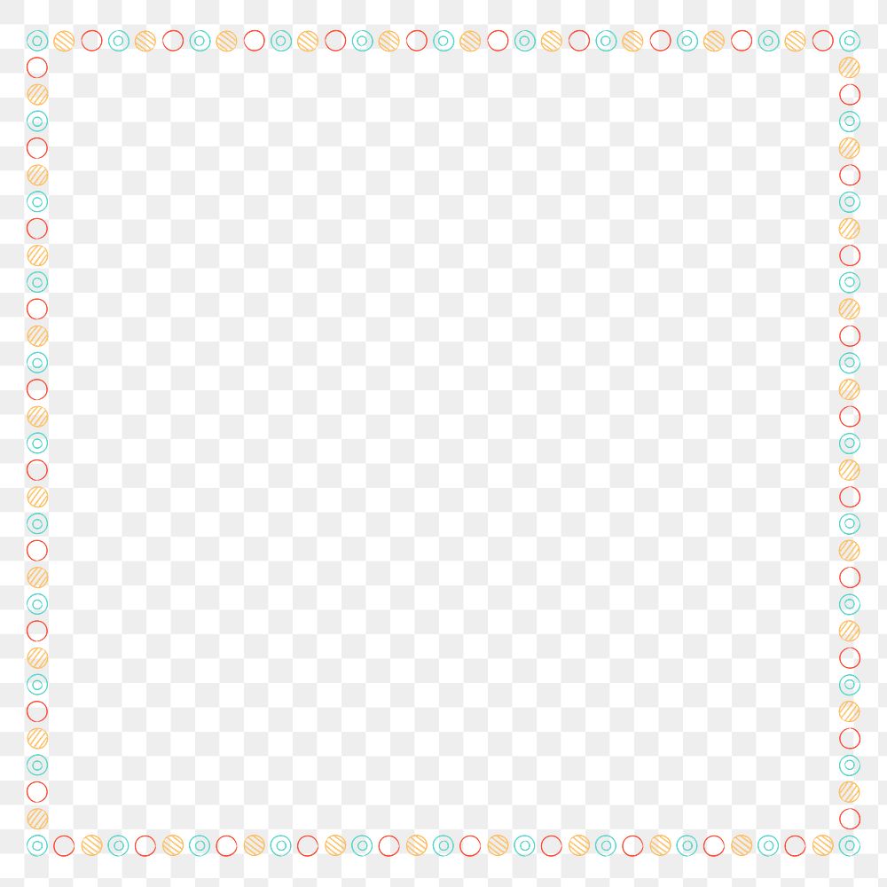 Colorful circle patterned frame design | Free PNG - rawpixel