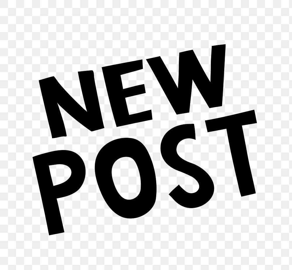Black new post doodle typography | Free PNG Sticker - rawpixel