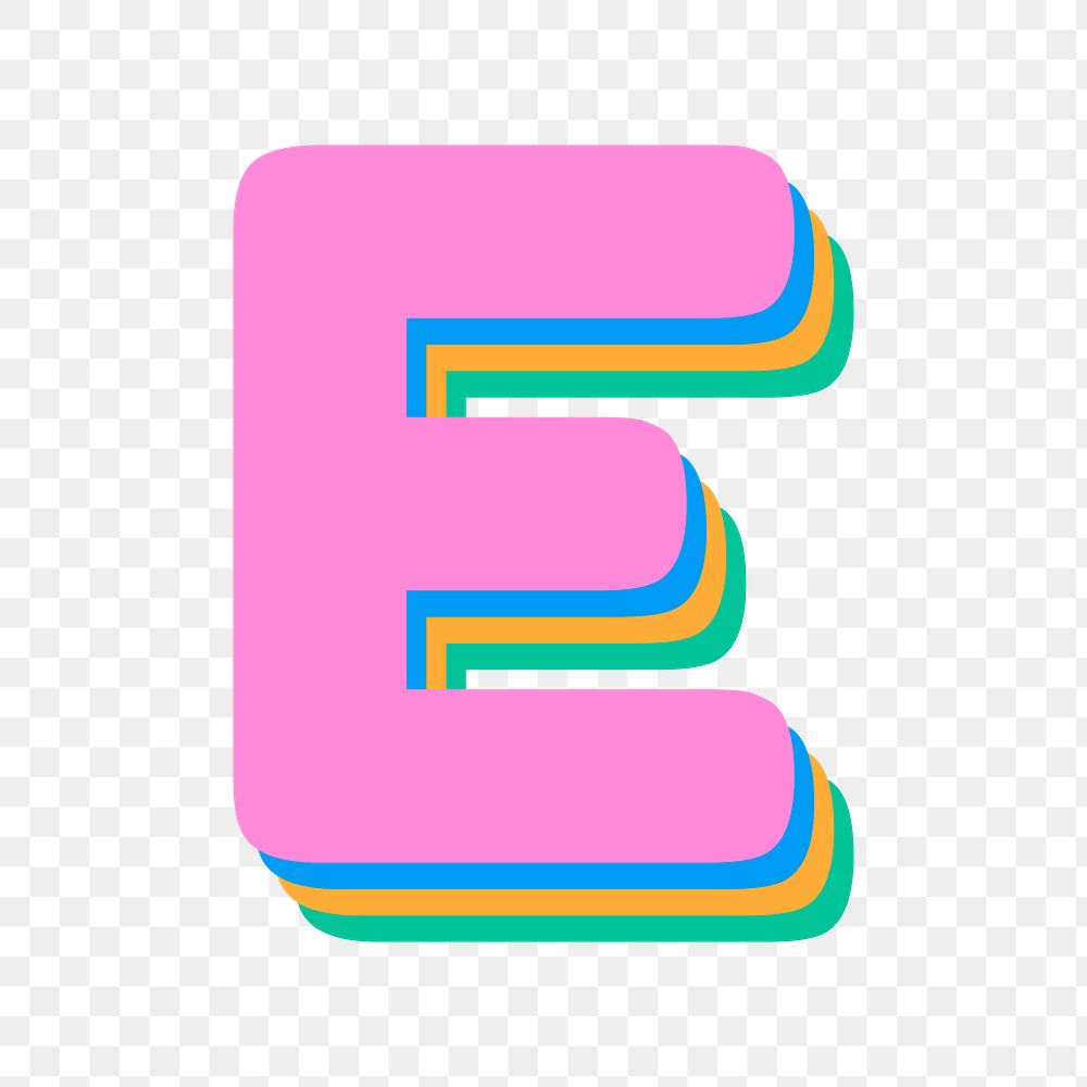 png colorful e font lettering | Free PNG Sticker - rawpixel