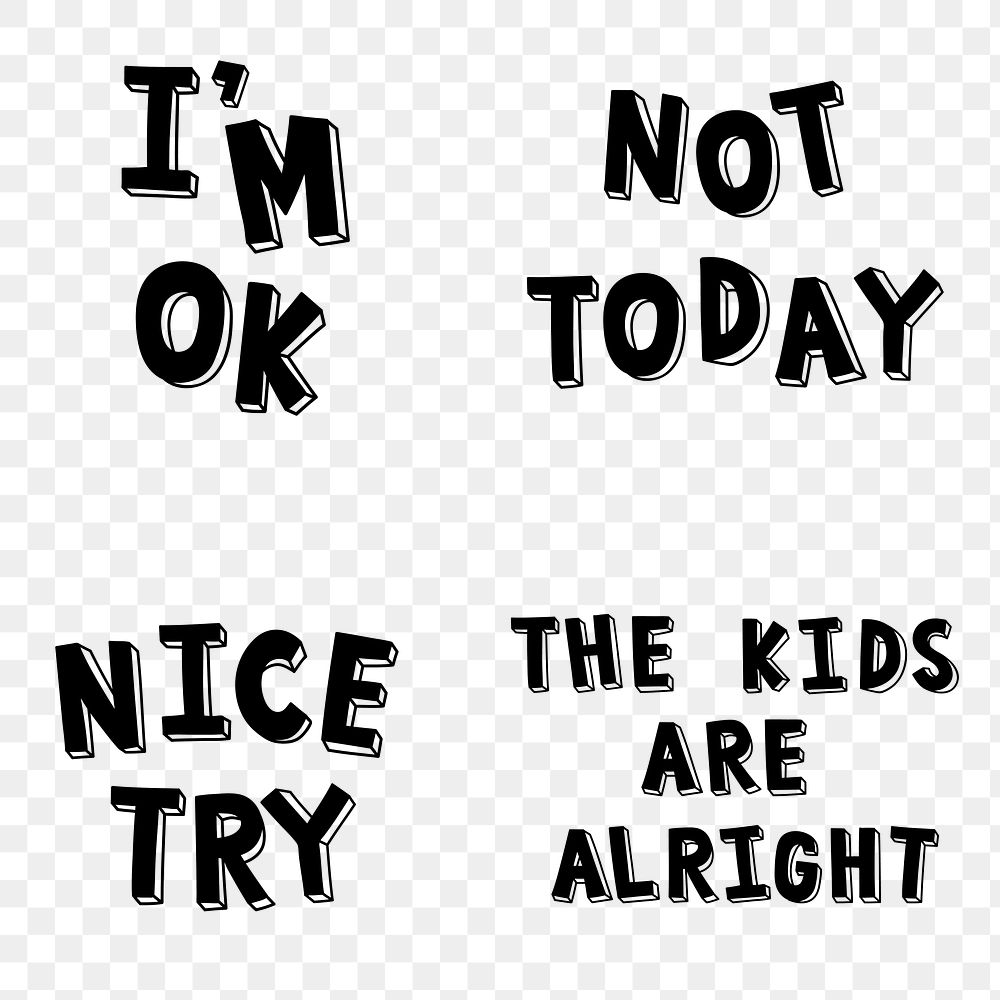 Trendy bold png typography set | Premium PNG - rawpixel