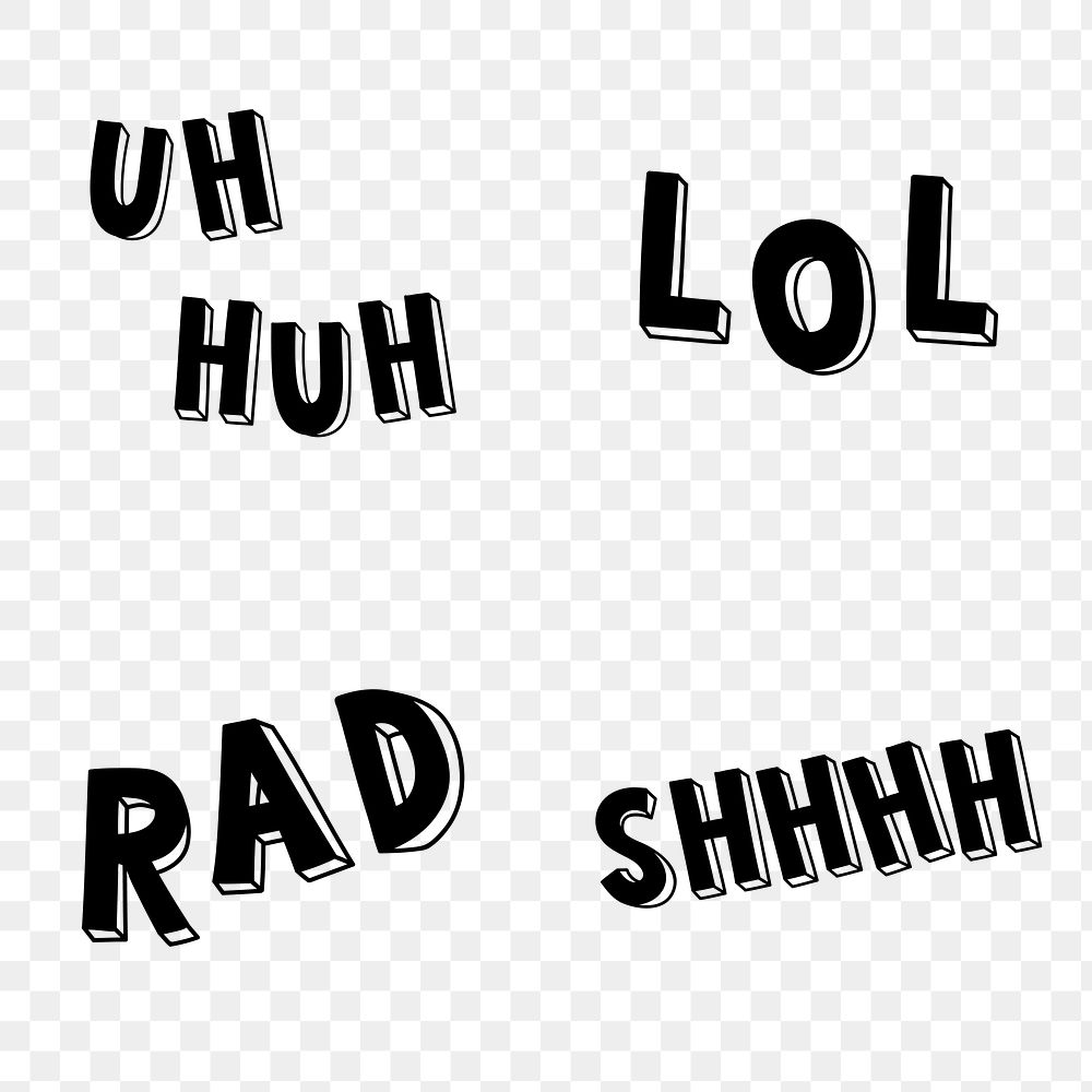 Cool words png typography set | Premium PNG - rawpixel