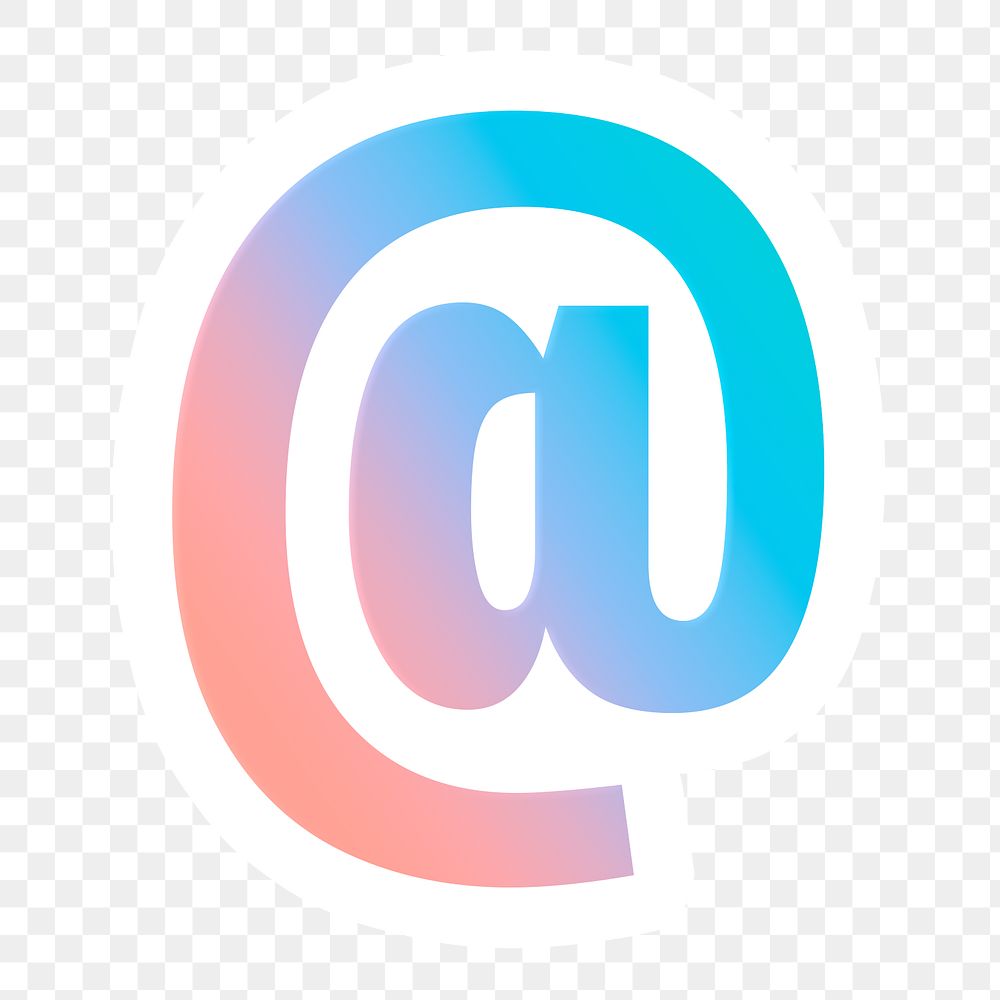 Gradient at sign symbol png | Premium PNG Sticker - rawpixel
