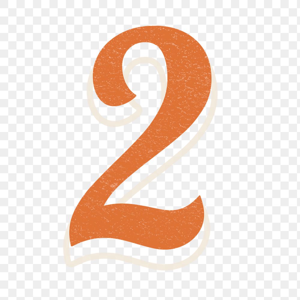 Retro number two 2 bold | Free PNG Sticker - rawpixel