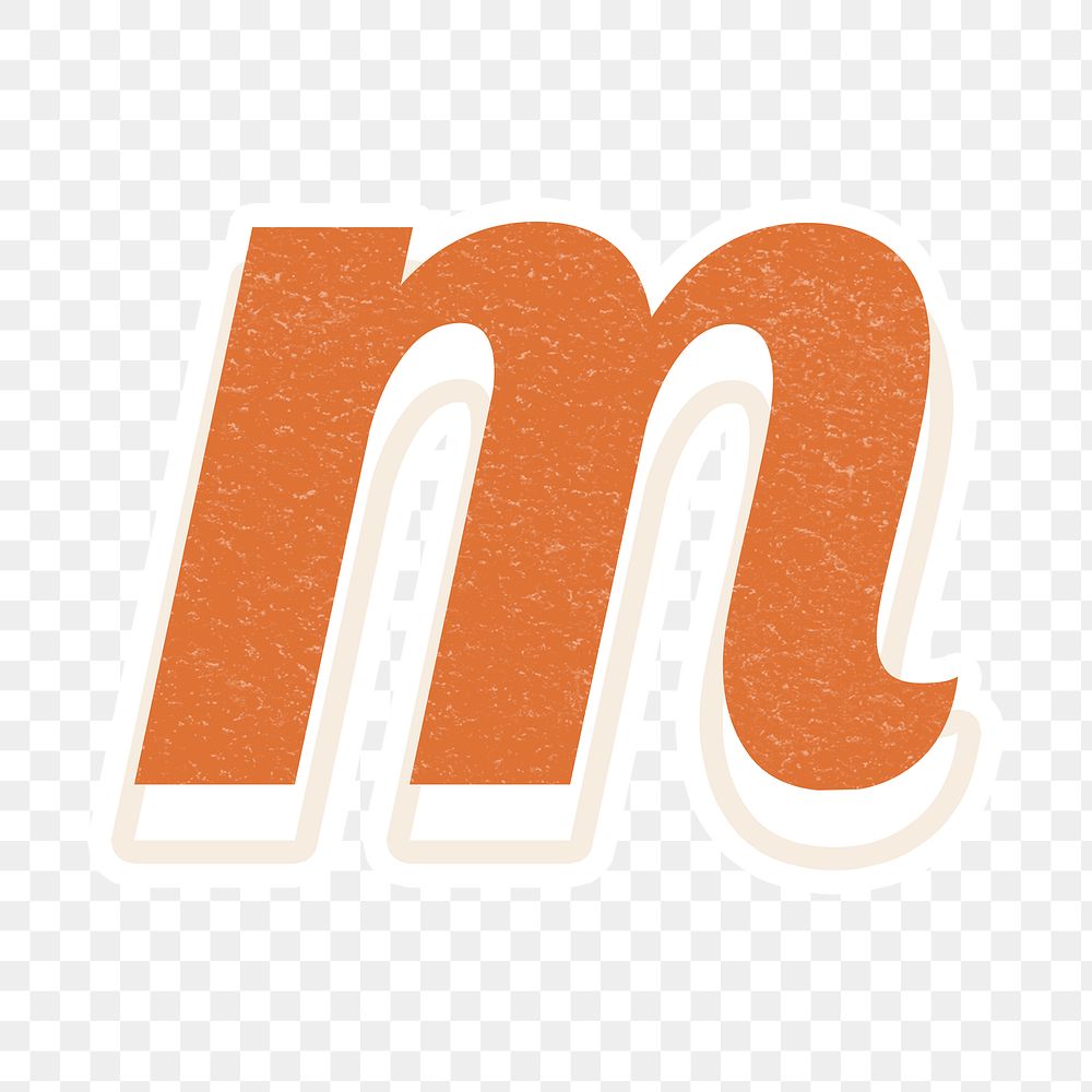 Retro letter M bold typography | Free PNG Sticker - rawpixel