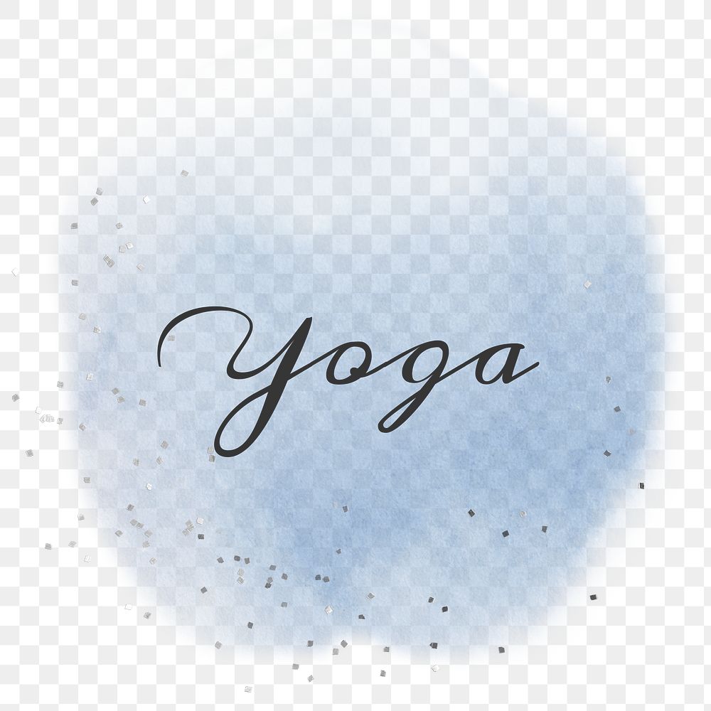 Yoga calligraphy png on pastel | Free PNG Sticker - rawpixel