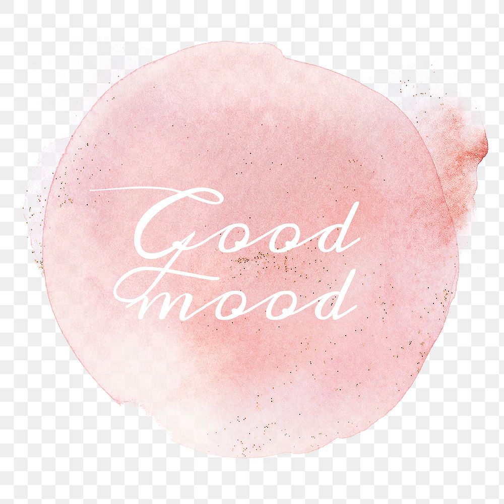 Good mood calligraphy png on pink | Free PNG Sticker - rawpixel