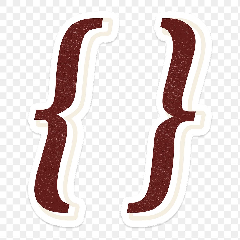 Bracket sign png cursive lettering | Free PNG Sticker - rawpixel