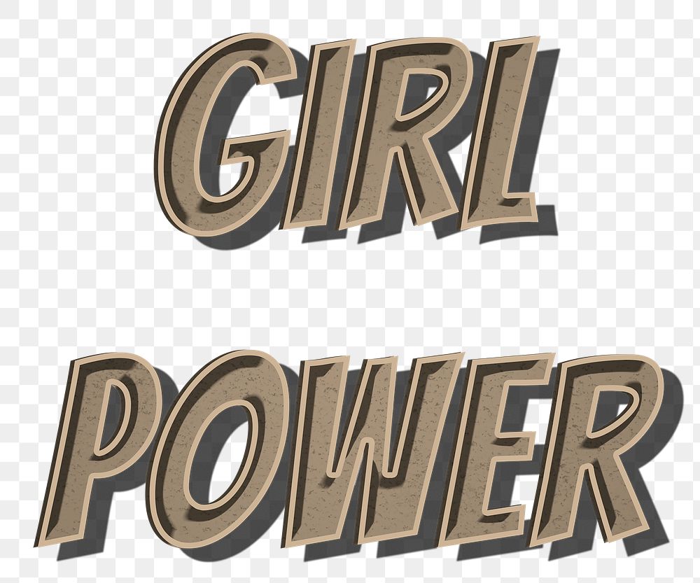 Girl power png retro typography | Free PNG Sticker - rawpixel