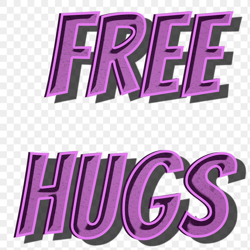 Free hugs png cartoon word | Free PNG Sticker - rawpixel