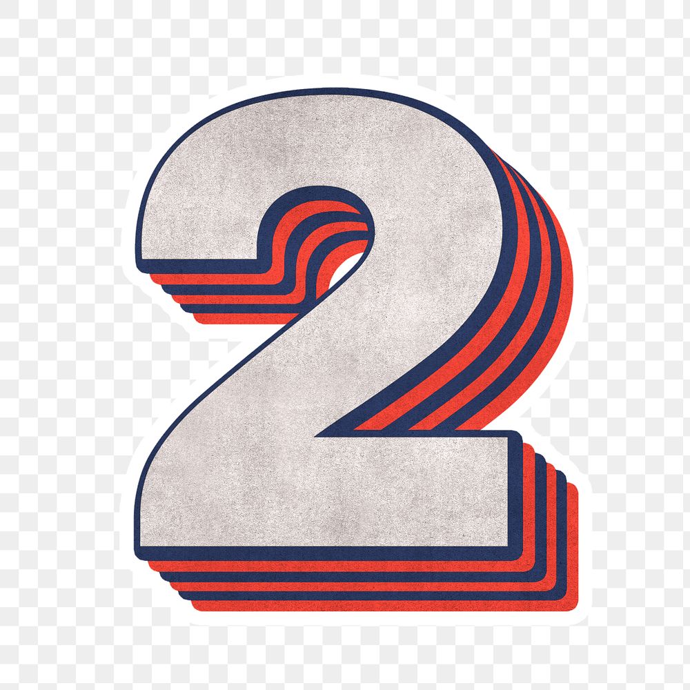 Number two layered text effect | Free PNG Sticker - rawpixel