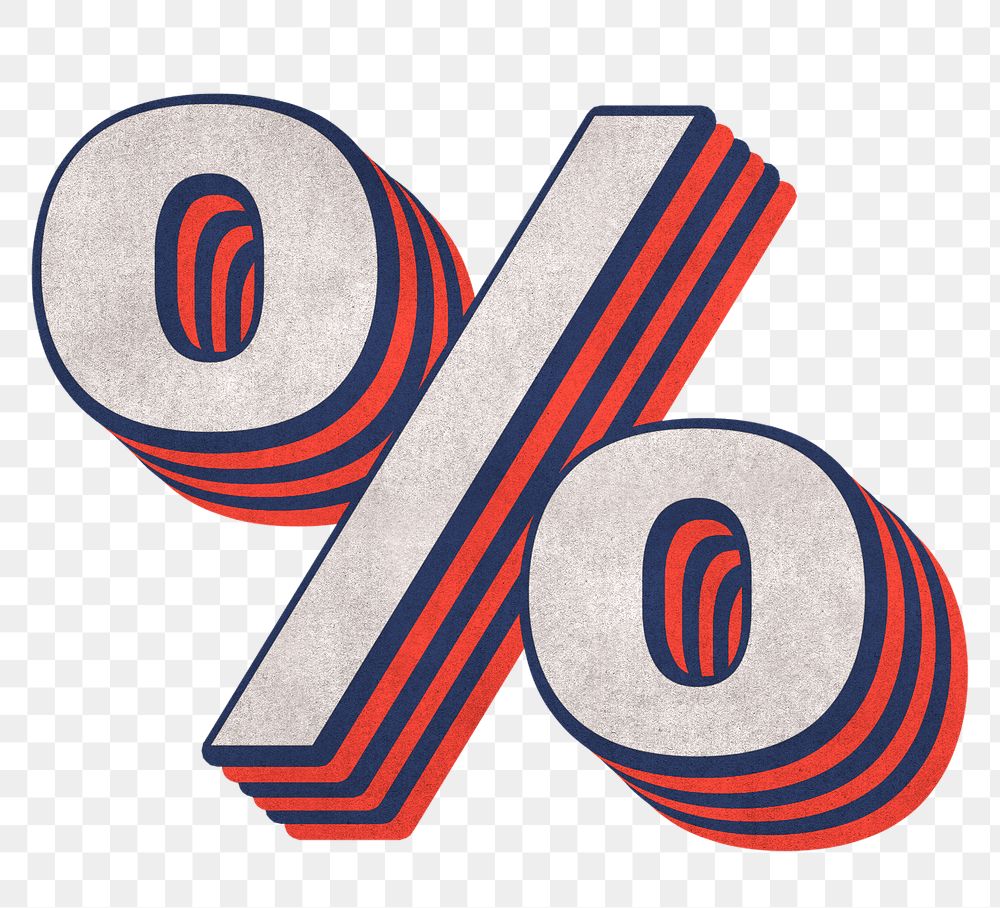 Percentage symbol png layered typography | Premium PNG Sticker - rawpixel