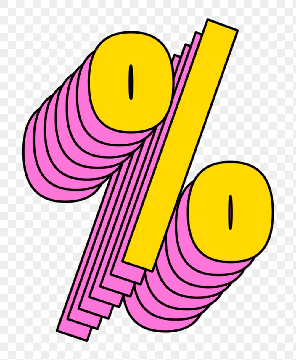 Percent sign transparent layered stylized | Free PNG Sticker - rawpixel
