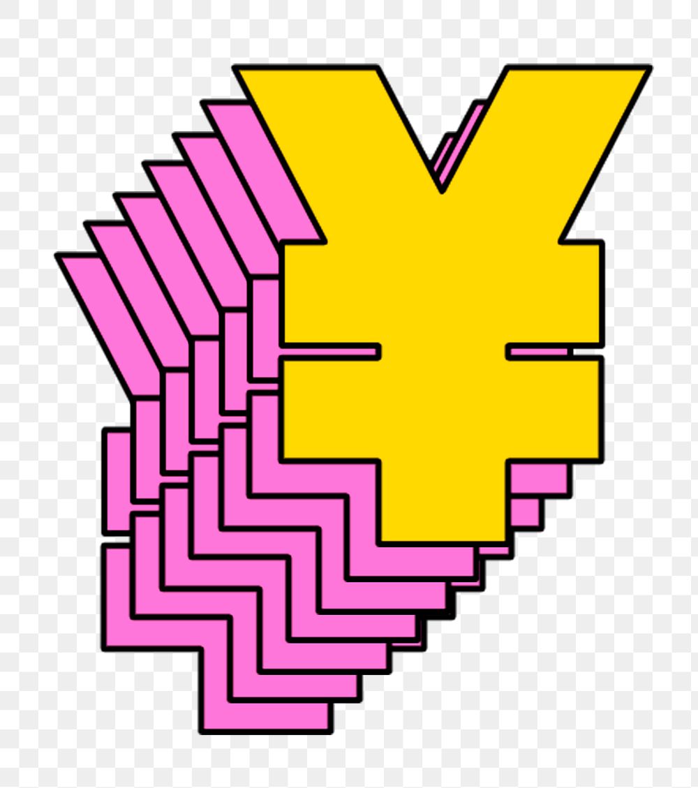 Yen sign transparent mutli layered | Free PNG Sticker - rawpixel