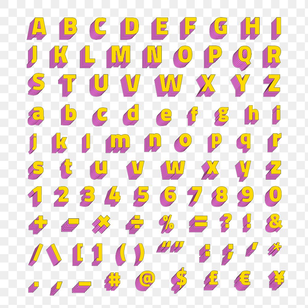 Alphabet set layered 3d png | Premium PNG - rawpixel