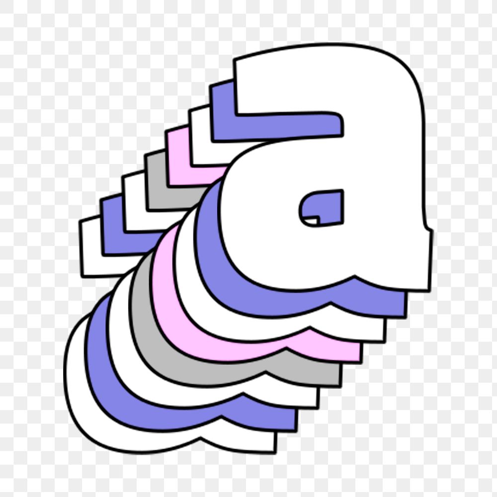 Layered letter a lowercase png | Free PNG Sticker - rawpixel