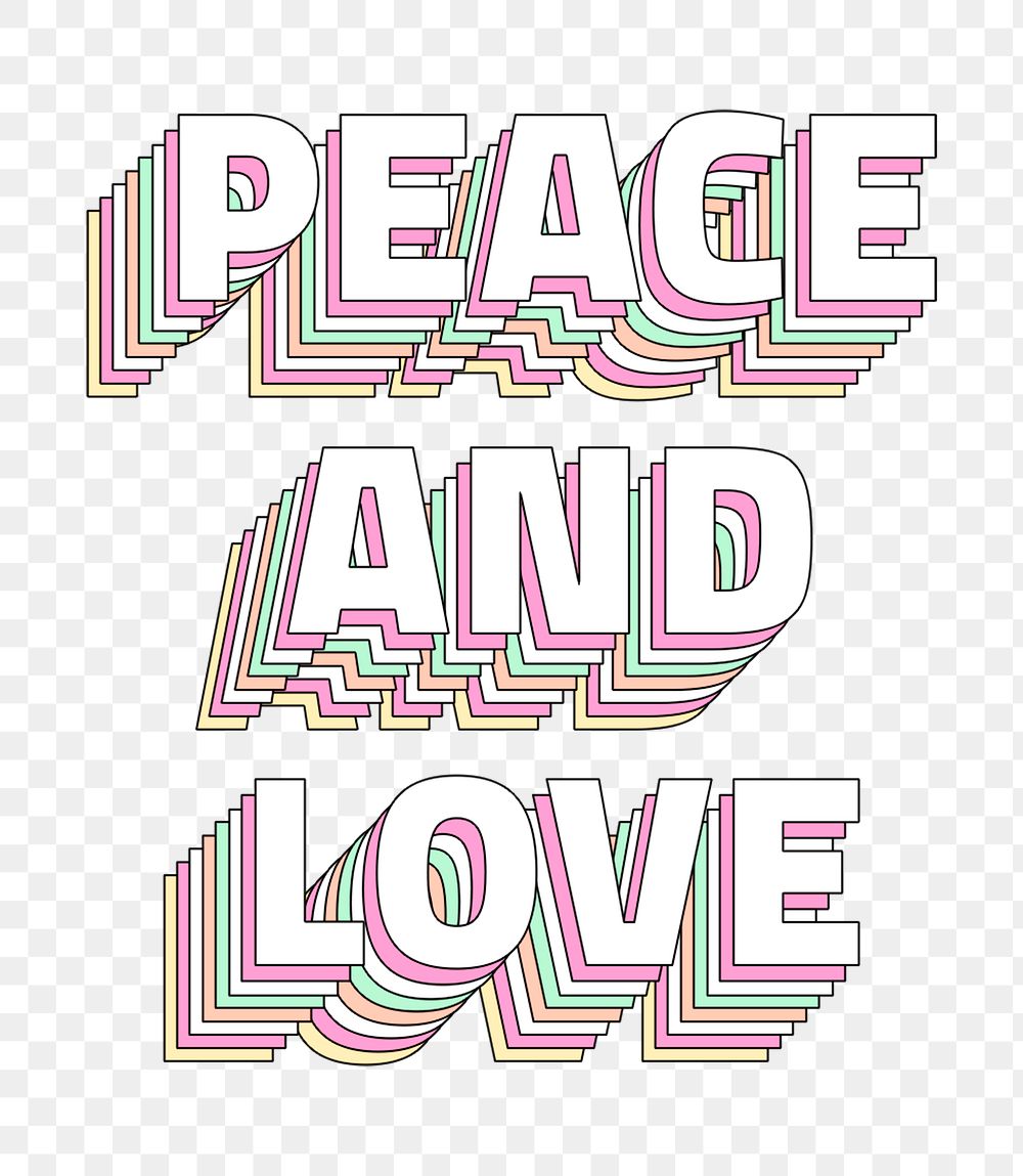 Png Peace and love layered | Premium PNG Sticker - rawpixel