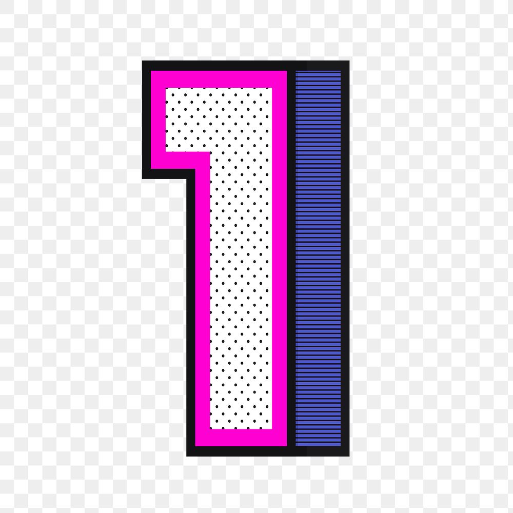 3D number 1 png isometric | Free PNG Sticker - rawpixel