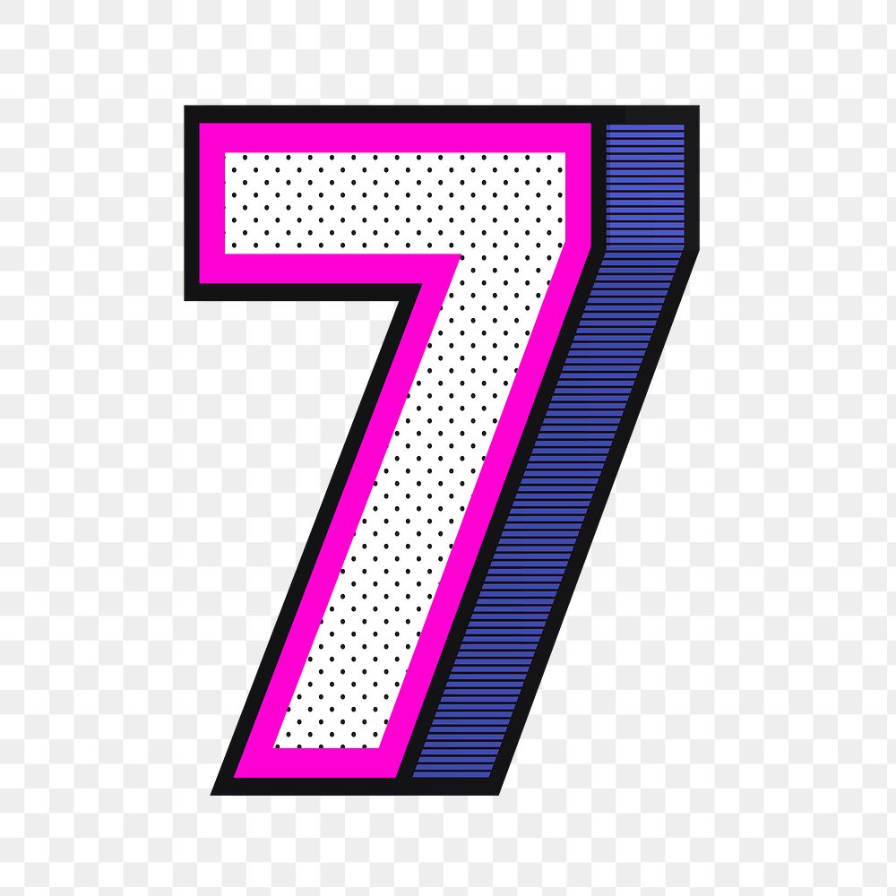 3D number 7 png isometric | Free PNG Sticker - rawpixel