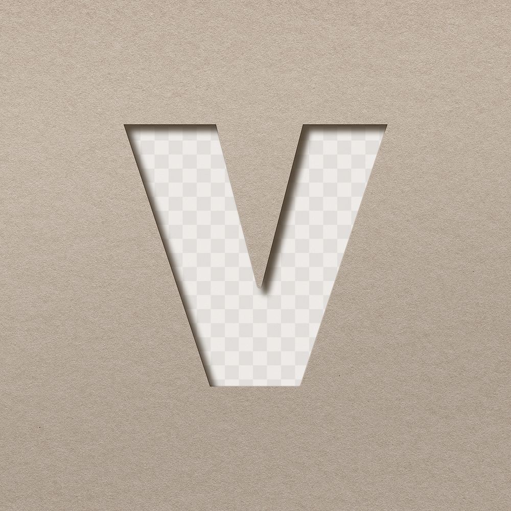 3d lowercase v png paper | Free PNG Sticker - rawpixel