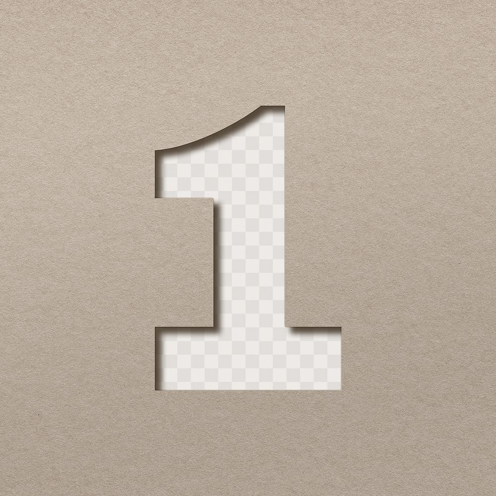 One paper cut number png | Free PNG Sticker - rawpixel