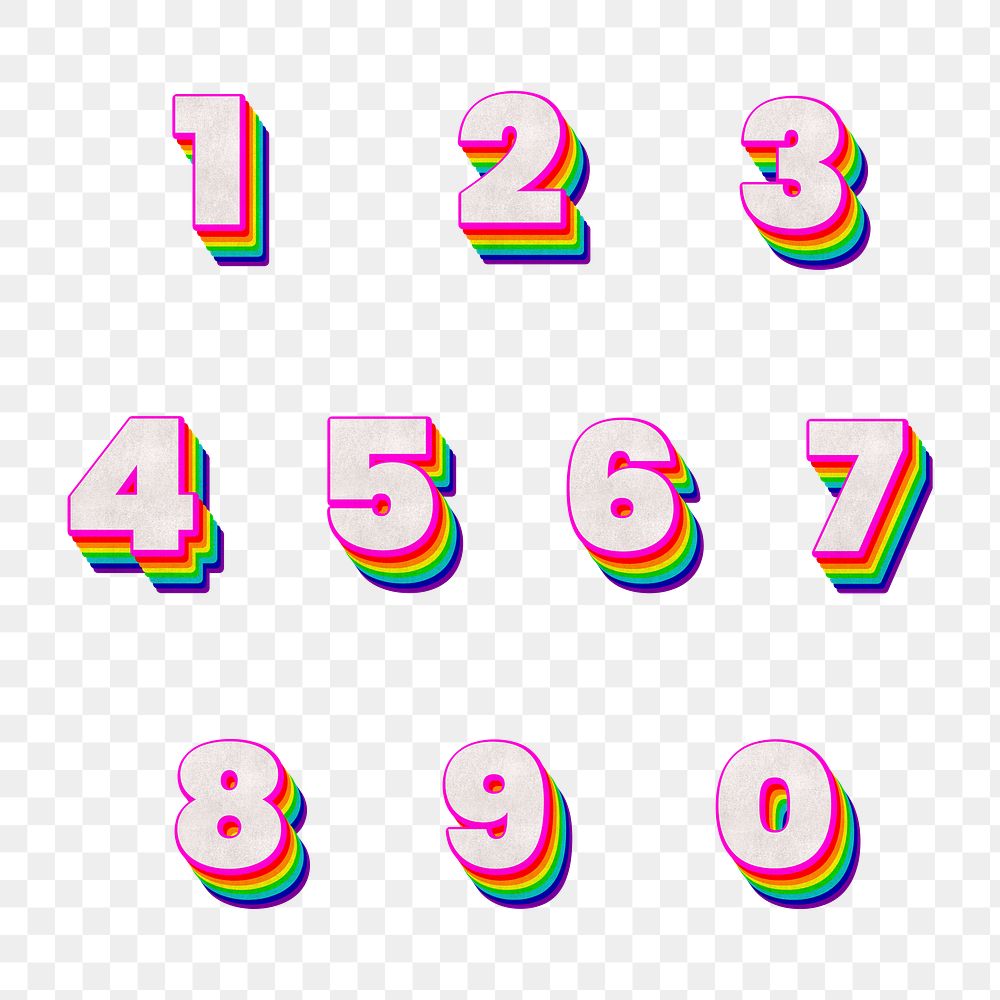 Png number set lgbt pattern | Premium PNG - rawpixel