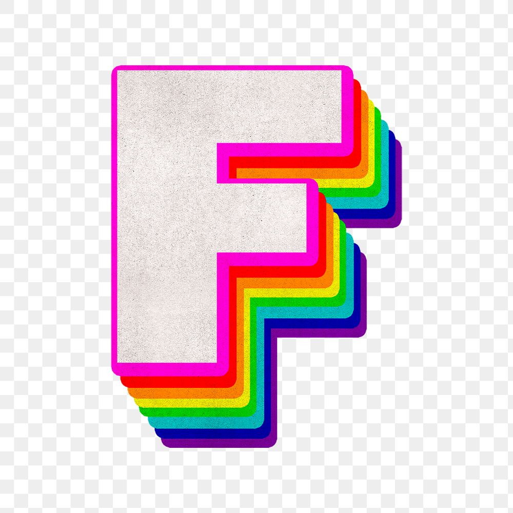 Png letter f rainbow typography | Free PNG Sticker - rawpixel