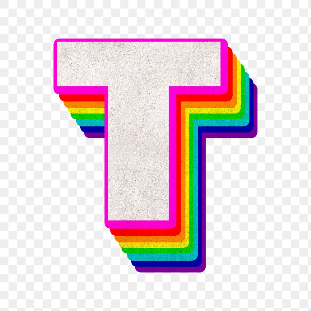 Png letter t rainbow typography | Premium PNG Sticker - rawpixel