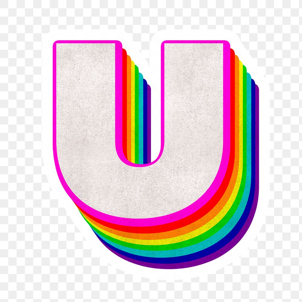 Png u font 3d rainbow | Free PNG Sticker - rawpixel