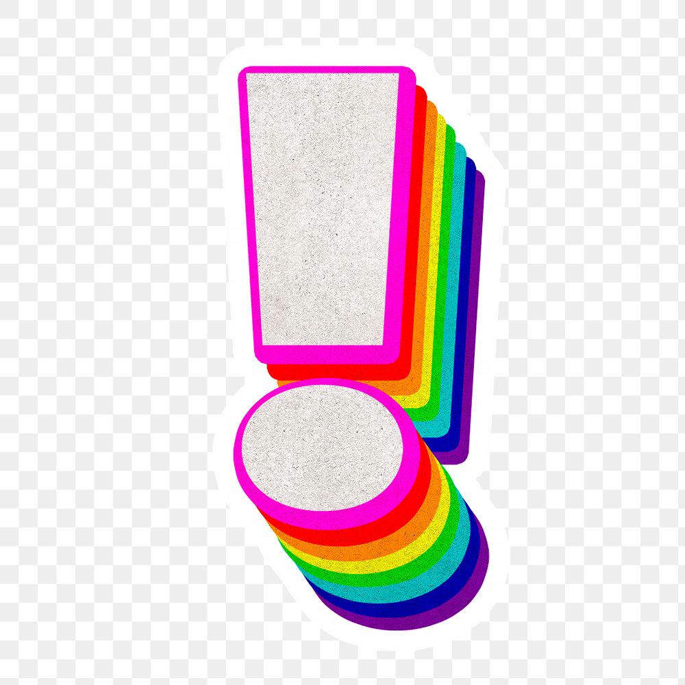 Png exclamation mark font rainbow | Free PNG Sticker - rawpixel
