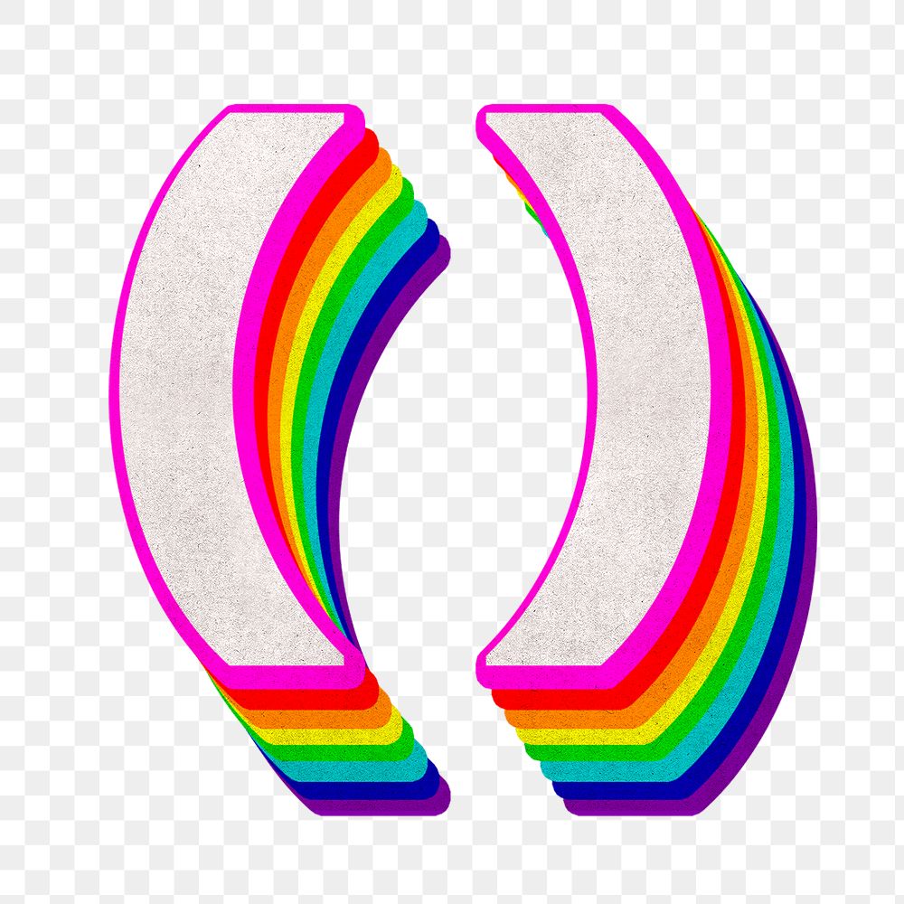 Png parenthesis sign colorful 3d | Free PNG Sticker - rawpixel