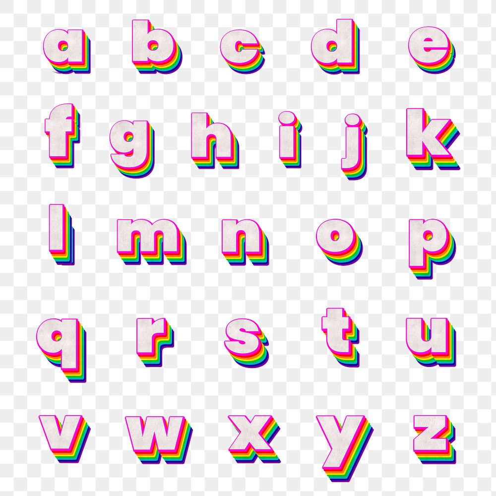 Layered A-Z alphabet png set | Premium PNG - rawpixel