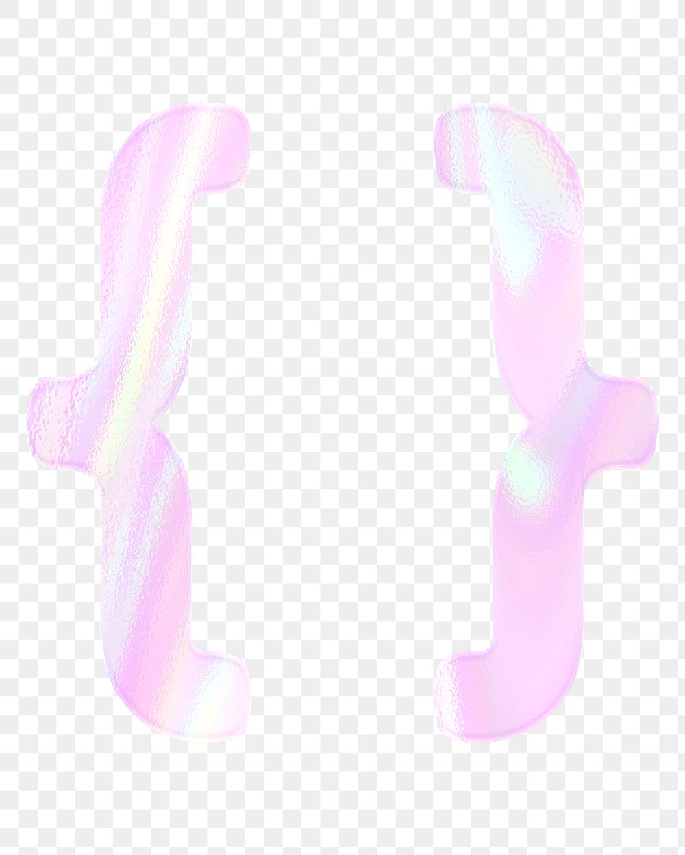 Holographic pastel curly brackets png | Free PNG Sticker - rawpixel