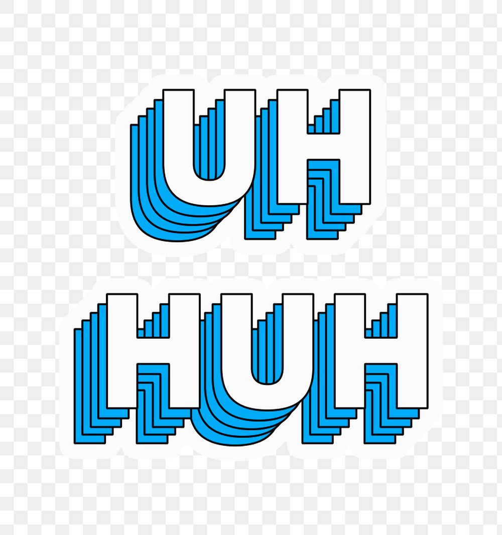 Retro multilayered uh huh png | Free PNG Sticker - rawpixel