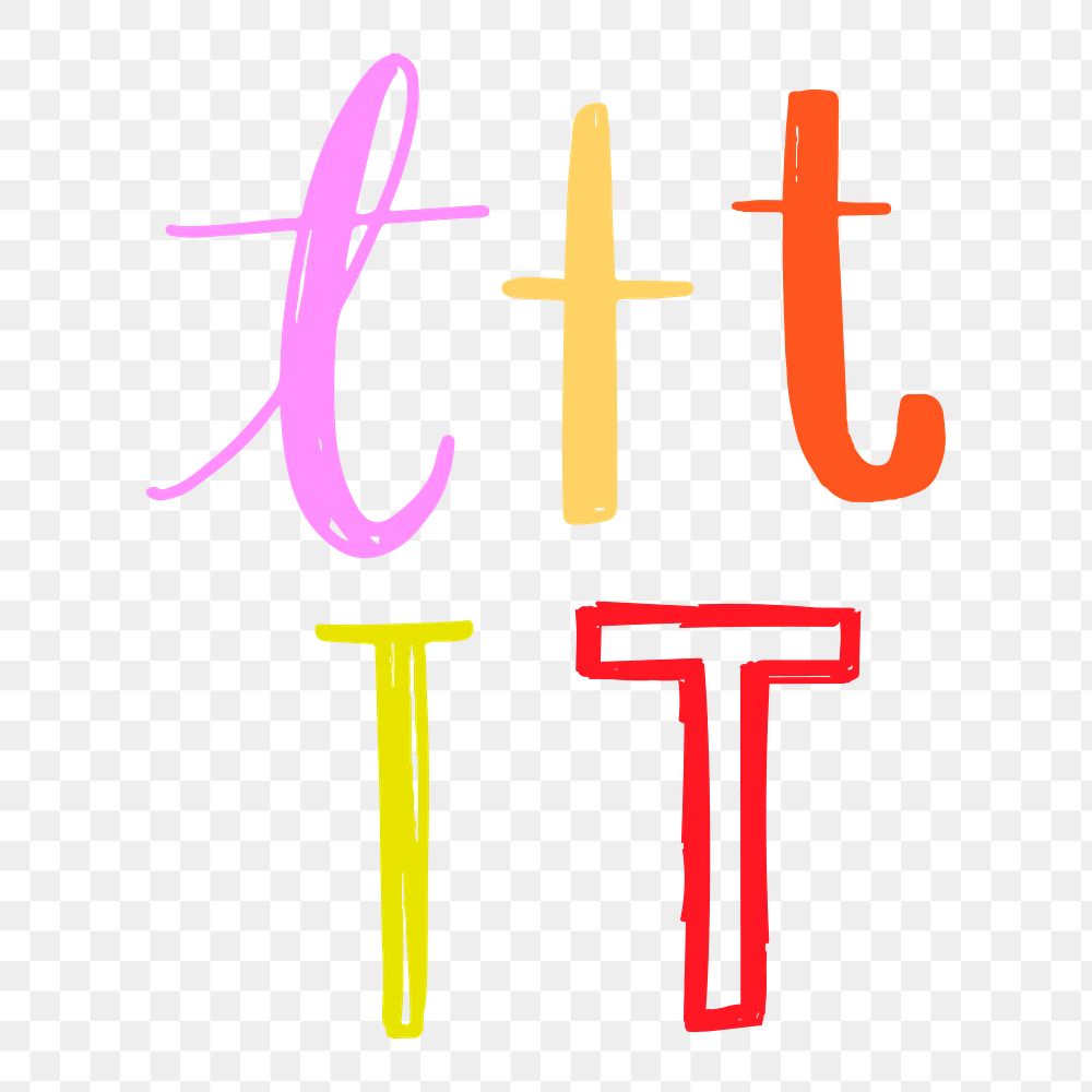 Letter T png typography doodle | Premium PNG - rawpixel