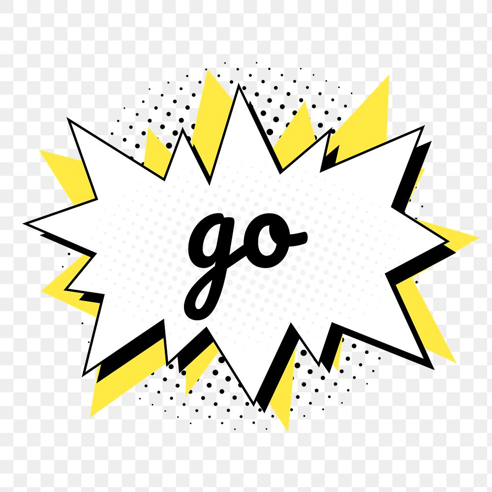 Png go word comic calligraphy | Free PNG Sticker - rawpixel