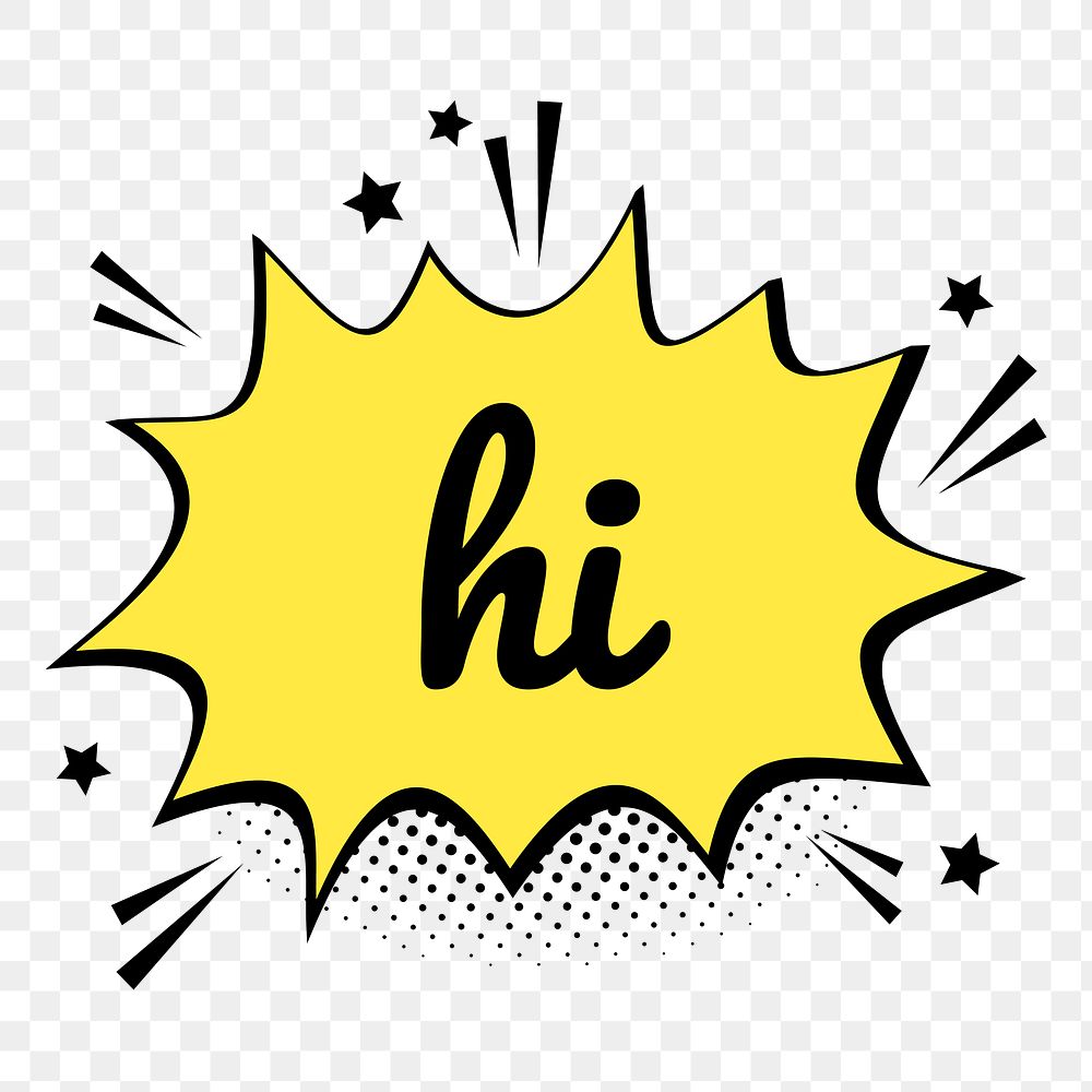 Png hi text cartoon speech | Free PNG Sticker - rawpixel