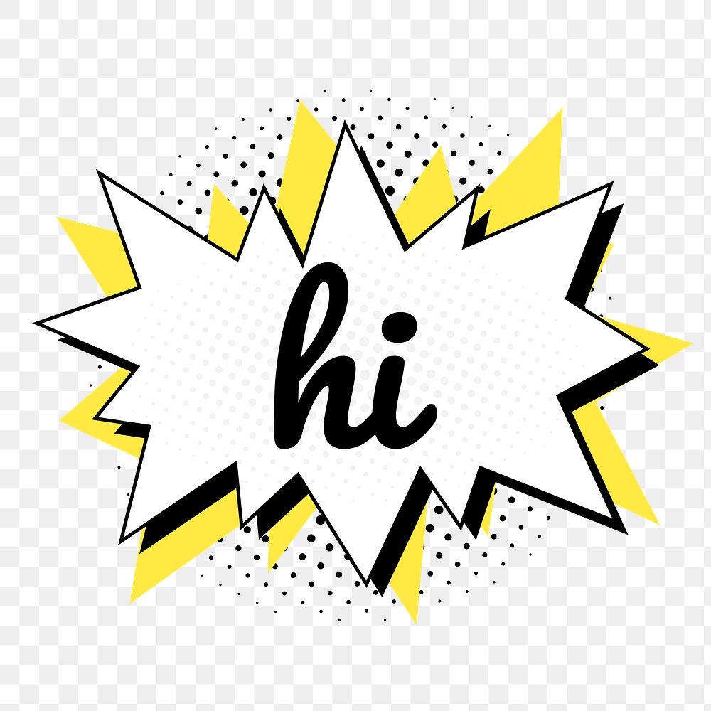 Png hi word comic calligraphy | Free PNG Sticker - rawpixel