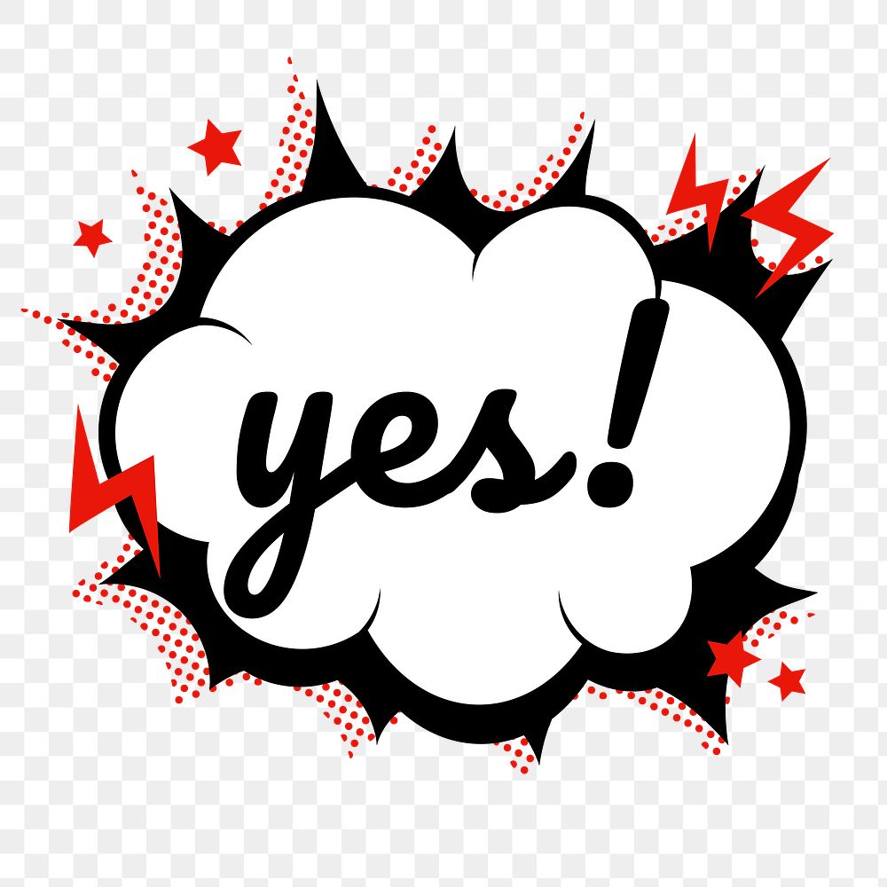 Png yes! word speech bubble | Free PNG Sticker - rawpixel