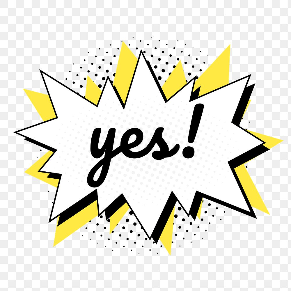 Png yes! word speech bubble | Free PNG Sticker - rawpixel