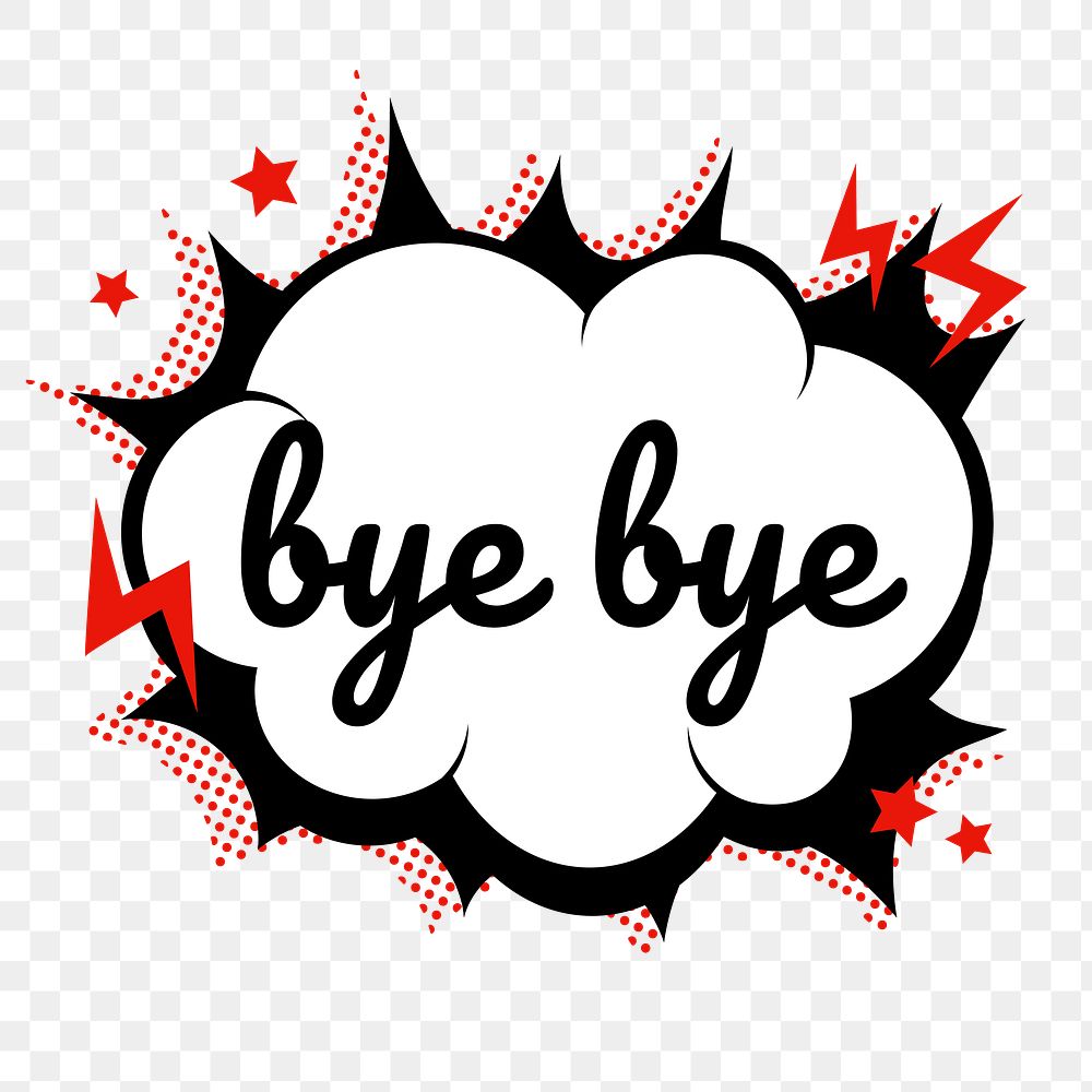 Png bye bye text cartoon | Free PNG Sticker - rawpixel