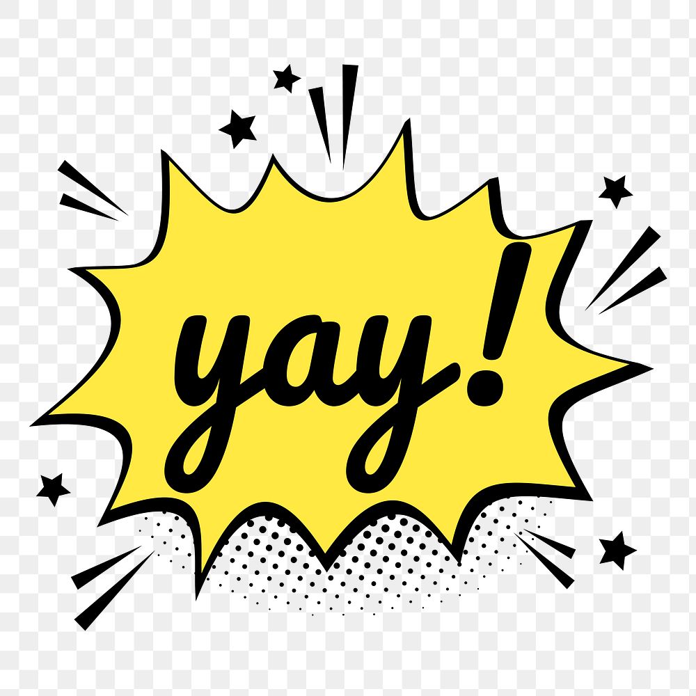 Png yay! text cartoon | Free PNG Sticker - rawpixel