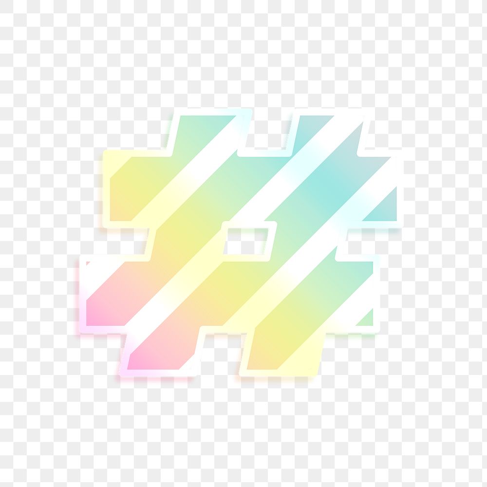 Png hashtag rainbow gradient typography | Free PNG Sticker - rawpixel