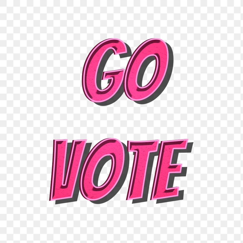 Go vote png cartoon word | Free PNG Sticker - rawpixel