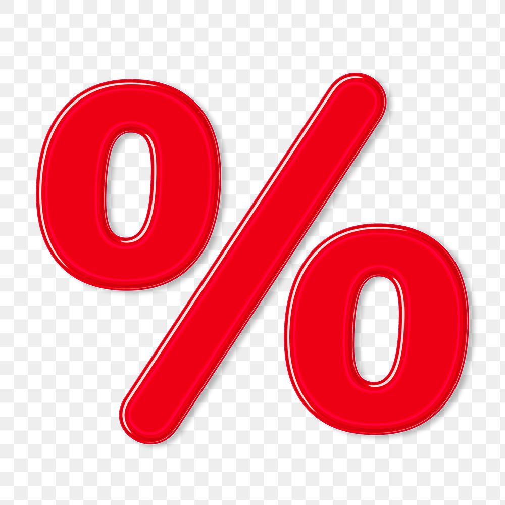 Jelly bold embossed png percent | Free PNG Sticker - rawpixel