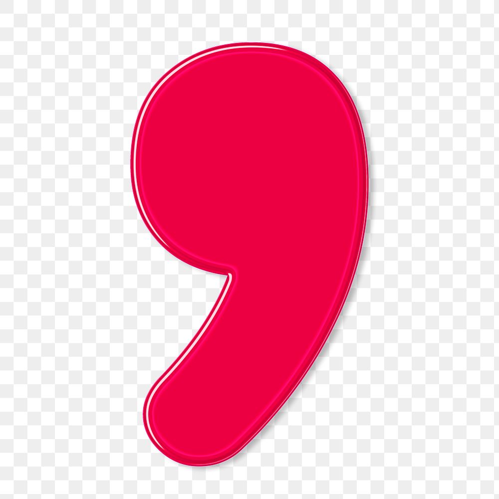 Jelly bold embossed png comma | Free PNG Sticker - rawpixel