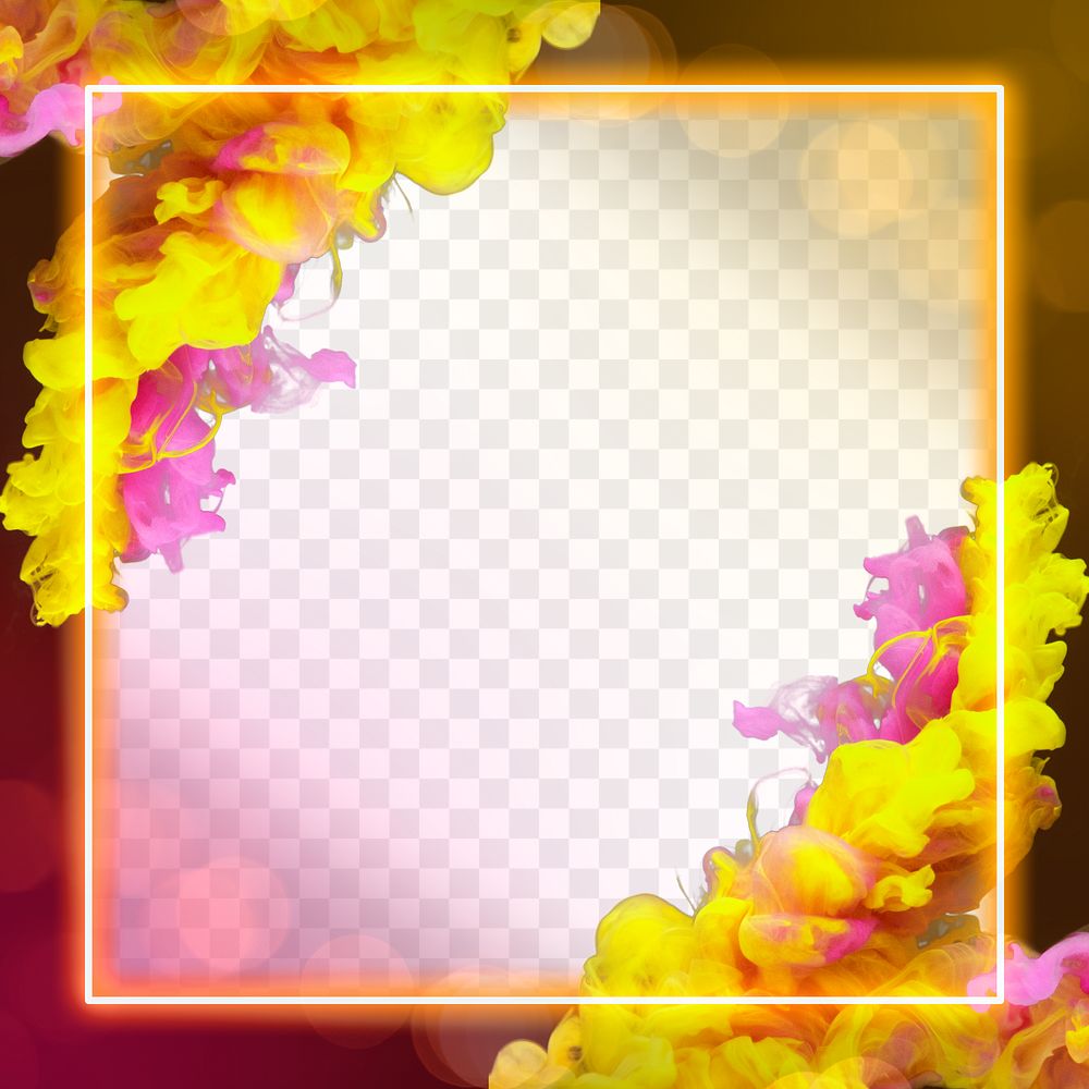 Glowing neon frame png yellow | Free PNG - rawpixel