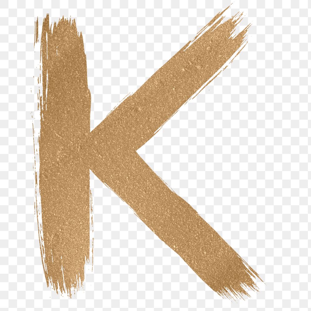 Painted gold k letter png | Free PNG Sticker - rawpixel