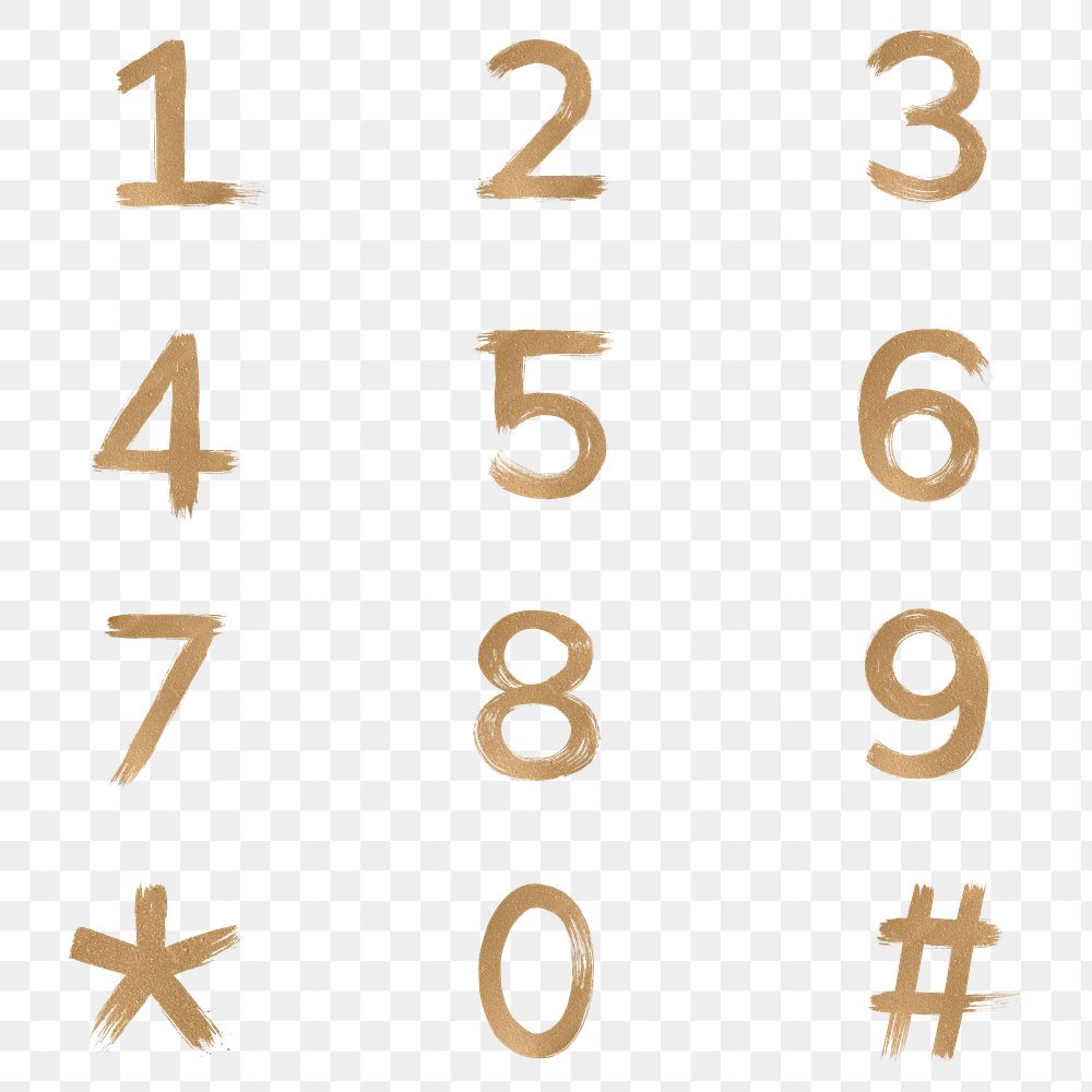 Transparent gold number set typography | Premium PNG - rawpixel