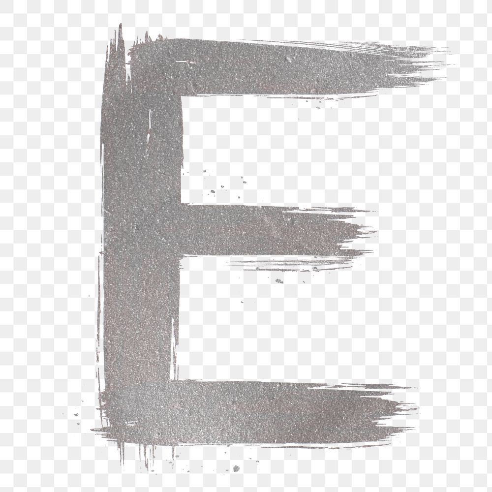 Transparent letter e silver brush | Free PNG Sticker - rawpixel